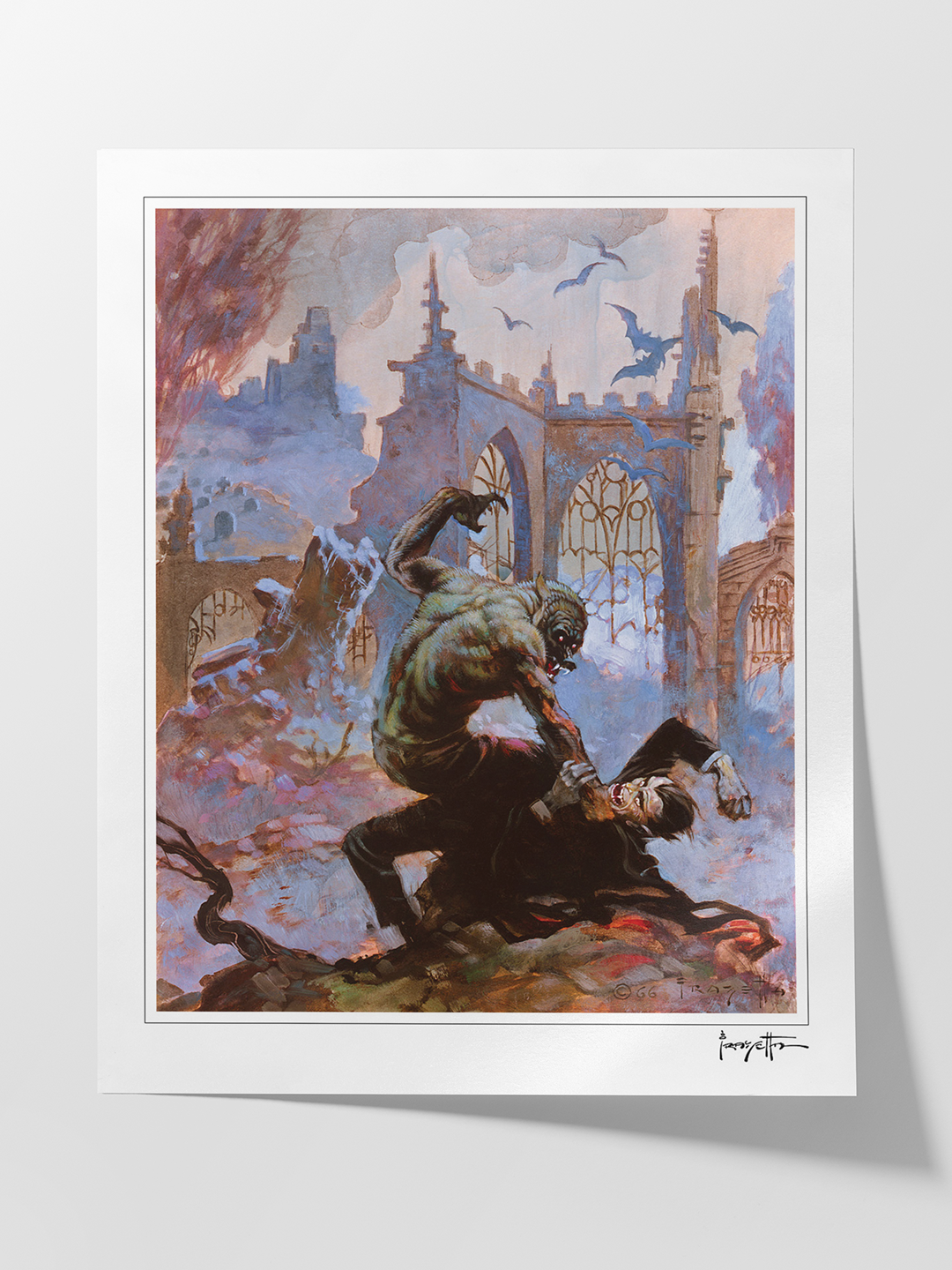 Frank Frazetta "Dracula Meets Wolfman" Art Print | Official Website ...